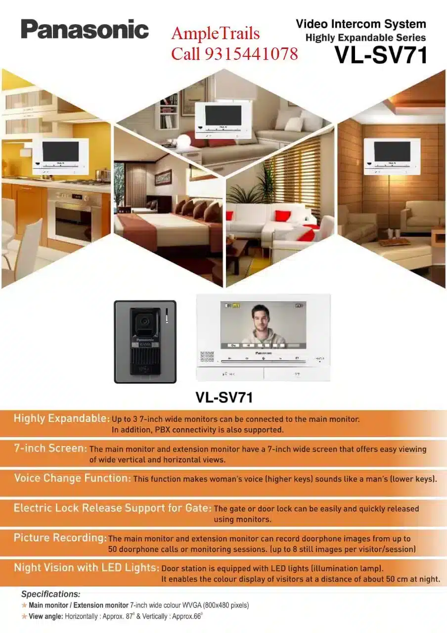 Panasonic Video Door Phone VL-SV71SX - 7-inch colour display